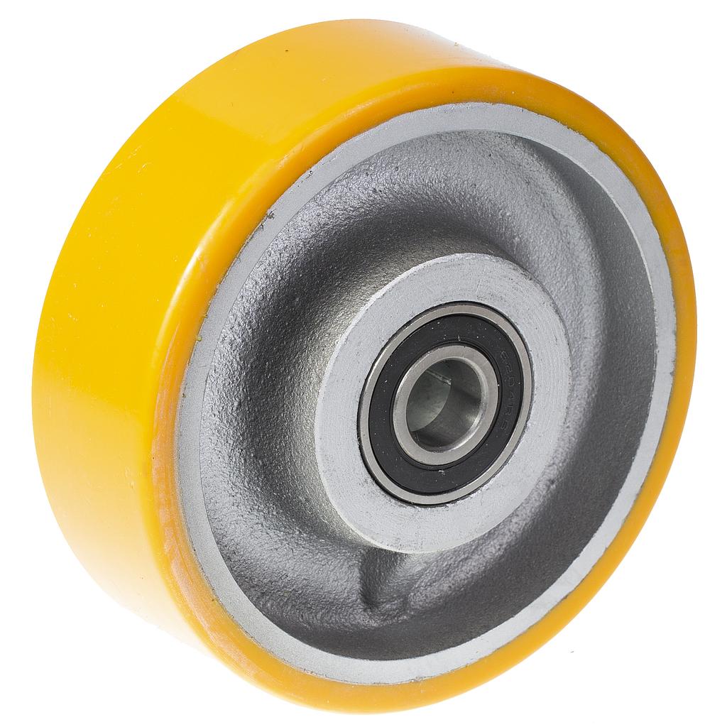 150mm wheel with yellow polyurethane on cast iron centre, 800kg ...