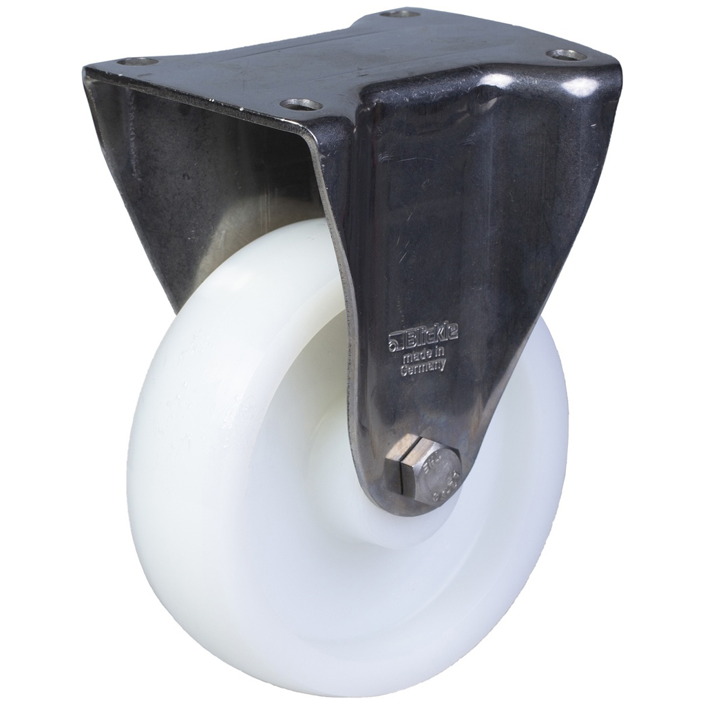 150mm stainless steel fixed castor with white nylon wheel, 800kg ...