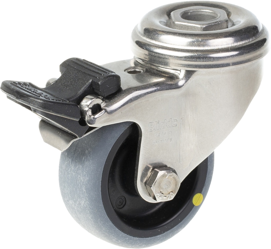 50mm stainless steel swivel/brake castor with grey electrically ...