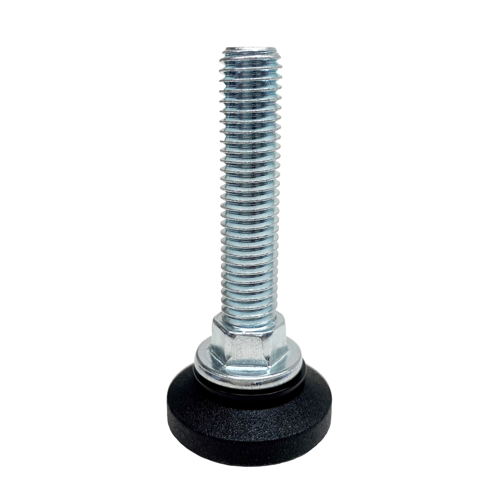 M10x45 Zinc plated rigid levelling foot with 30mm plastic base ...