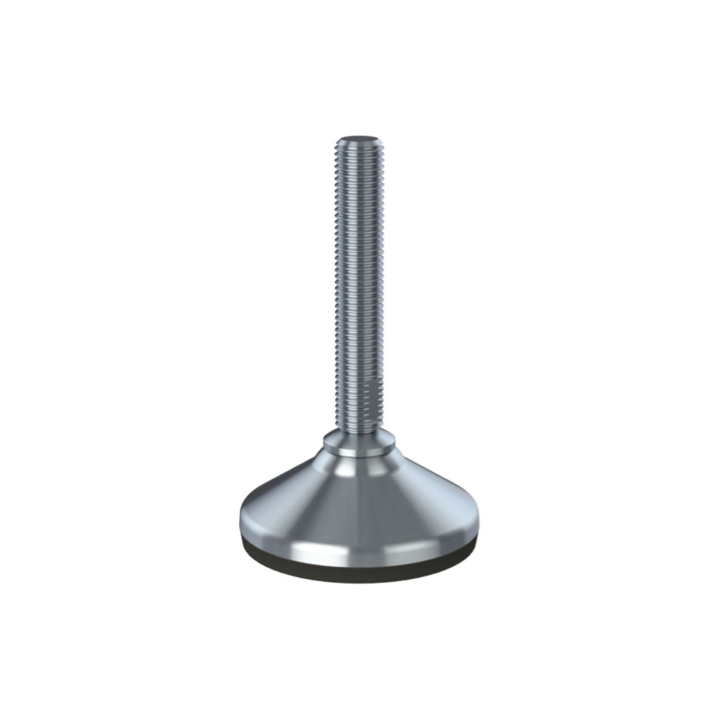 M16x100 stainless steel levelling foot with 80mm stainless base and ...