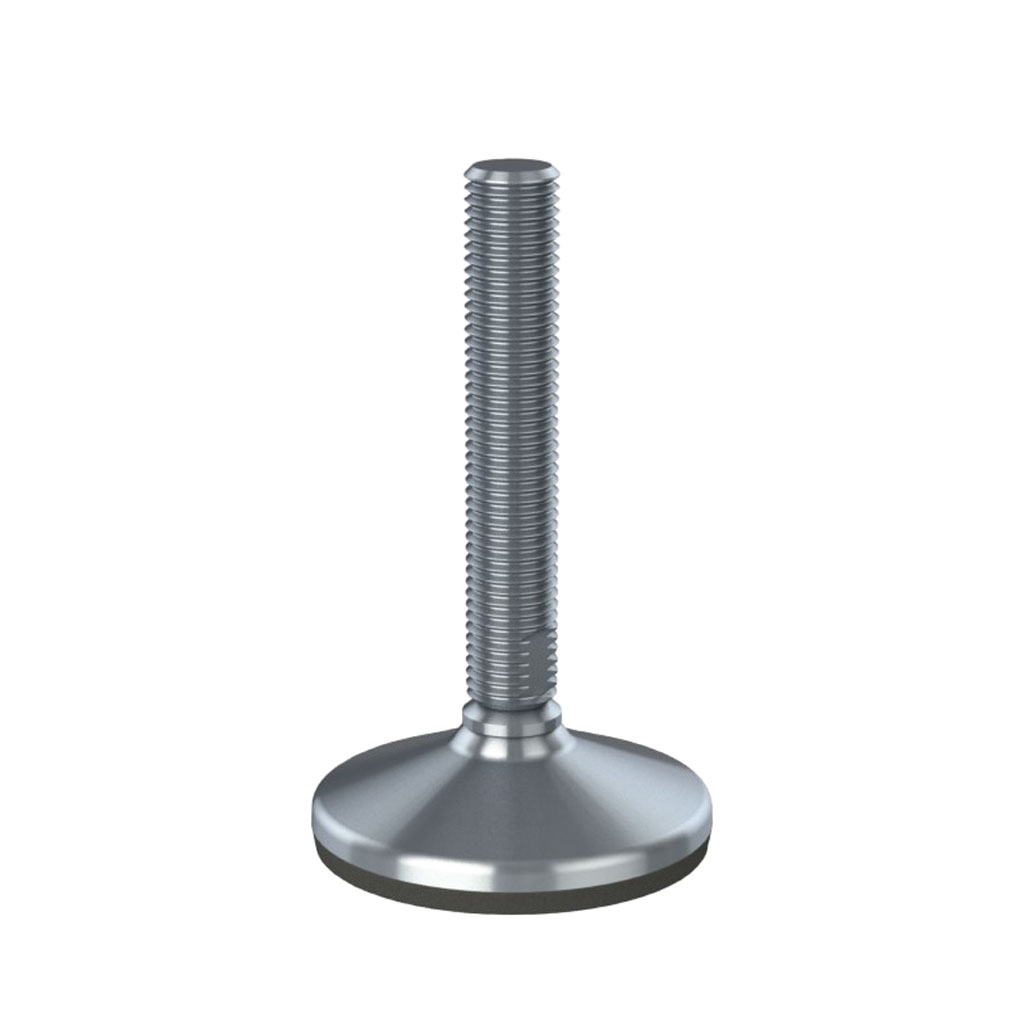 M24x150 stainless steel levelling foot with 105mm stainless base and ...
