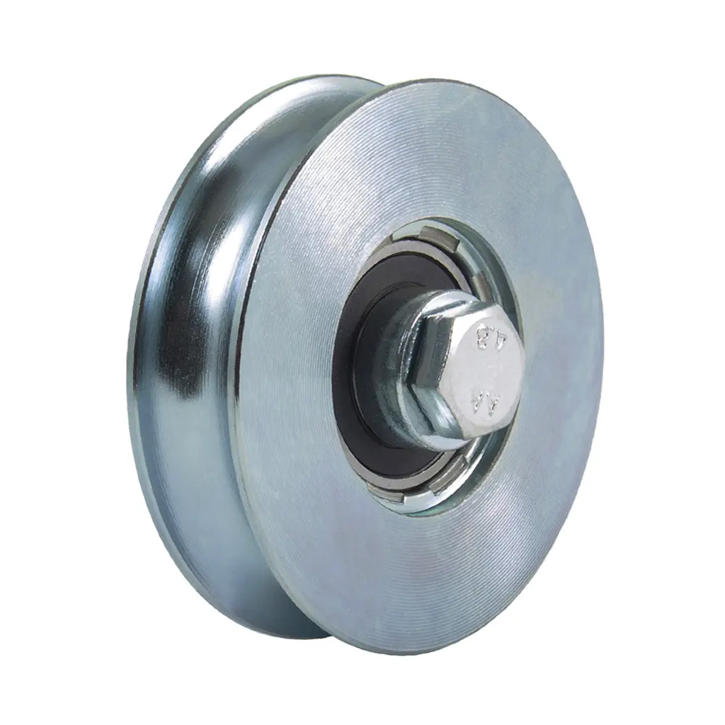 80mm round groove wheel with 1 ball bearing | Parnells Website