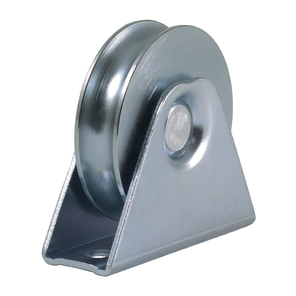 80mm Round groove wheel in fixed bracket | Parnells Website