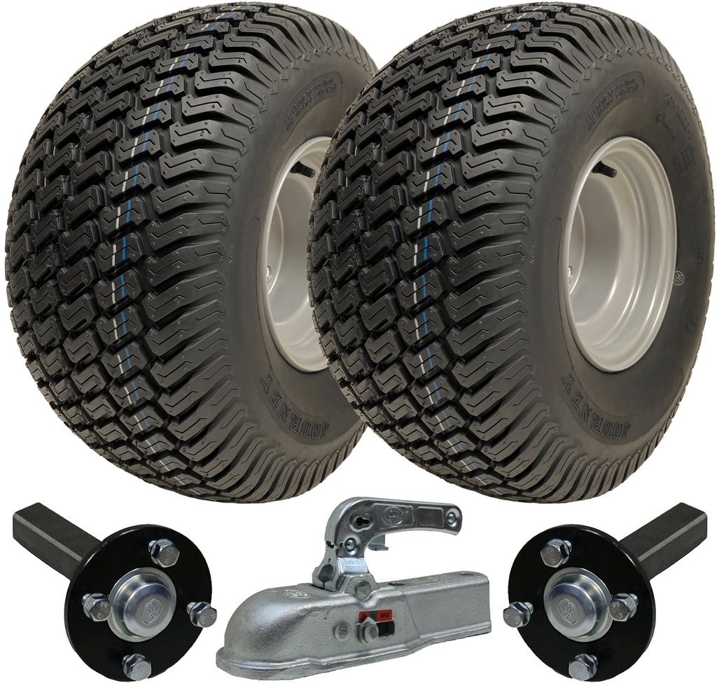 20x10.00-8 Grass tyre trailer kit, 40 x 40 hub stub axles, cast tow ...